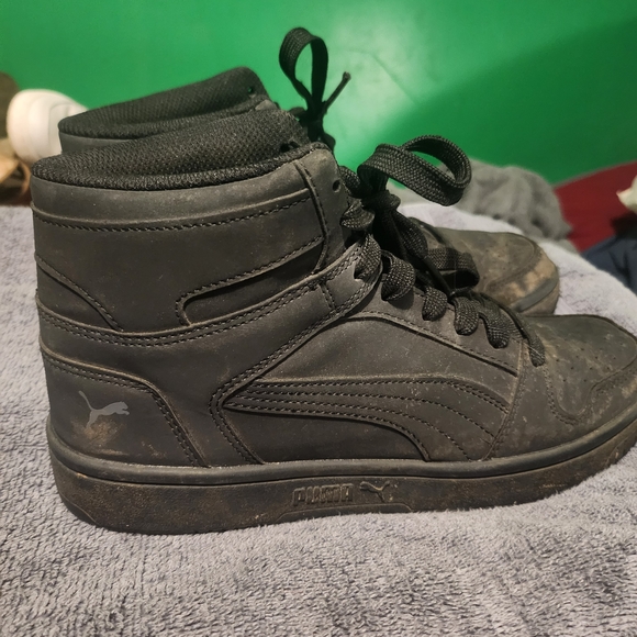 Puma | Shoes | Puma Mens Black Hightop Sneakers | Poshmark